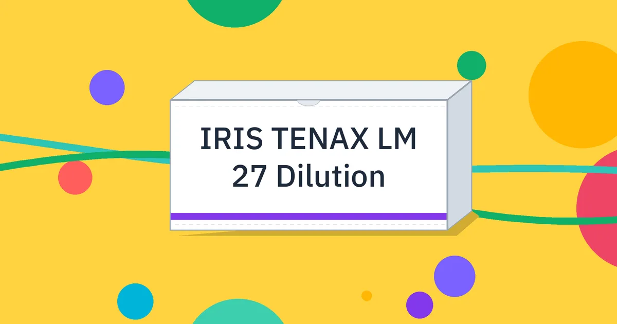 Symbolbild: Packung mit der Aufschrift IRIS TENAX LM 27 Dilution (PZN 12914544) – Verfügbarkeit und Bezug in Apotheken in Frankfurt am Main