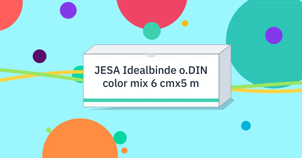 Symbolbild: Packung mit der Aufschrift JESA Idealbinde o.DIN color mix 6 cmx5 m (PZN 11531261) – Verfügbarkeit und Bezug in Apotheken in Frankfurt am Main