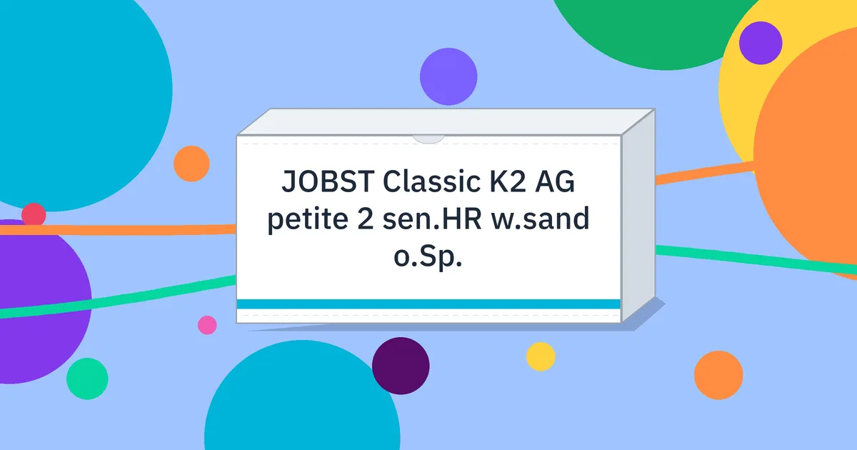 Symbolbild: Packung mit der Aufschrift JOBST Classic K2 AG petite 2 sen.HR w.sand o.Sp. (PZN 17961904) – Verfügbarkeit und Bezug in Apotheken in Frankfurt am Main