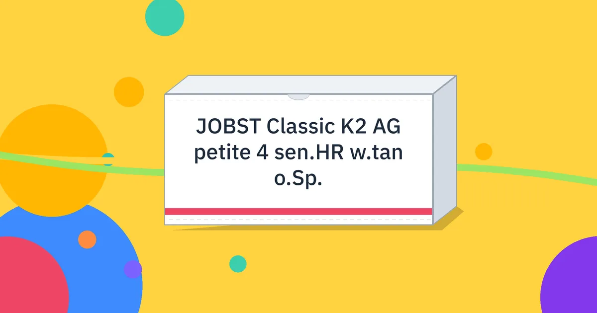 Symbolbild: Packung mit der Aufschrift JOBST Classic K2 AG petite 4 sen.HR w.tan o.Sp. (PZN 17961778) – Verfügbarkeit und Bezug in Apotheken in Frankfurt am Main