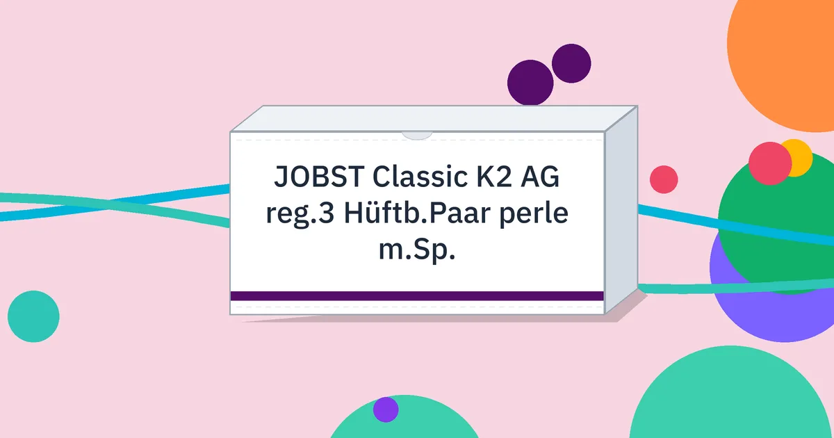 Symbolbild: Packung mit der Aufschrift JOBST Classic K2 AG reg.3 Hüftb.Paar perle m.Sp. (PZN 13066377) – Verfügbarkeit und Bezug in Apotheken in Frankfurt am Main