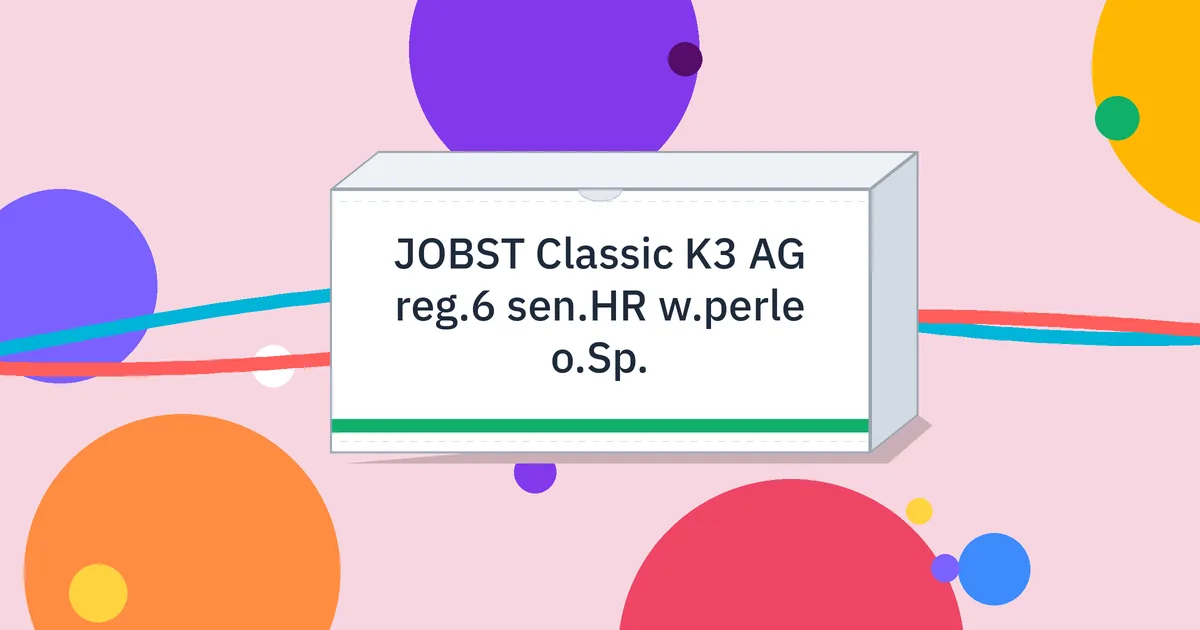 Symbolbild: Packung mit der Aufschrift JOBST Classic K3 AG reg.6 sen.HR w.perle o.Sp. (PZN 17957498) – Verfügbarkeit und Bezug in Apotheken in Frankfurt am Main