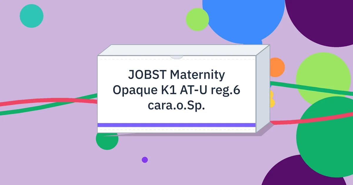 Symbolbild: Packung mit der Aufschrift JOBST Maternity Opaque K1 AT-U reg.6 cara.o.Sp. (PZN 15850537) – Verfügbarkeit und Bezug in Apotheken in Frankfurt am Main