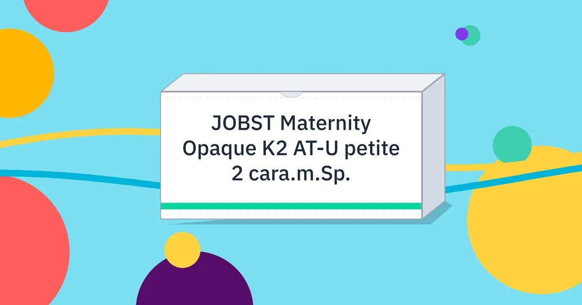 Symbolbild: Packung mit der Aufschrift JOBST Maternity Opaque K2 AT-U petite 2 cara.m.Sp. (PZN 15851850) – Verfügbarkeit und Bezug in Apotheken in Frankfurt am Main