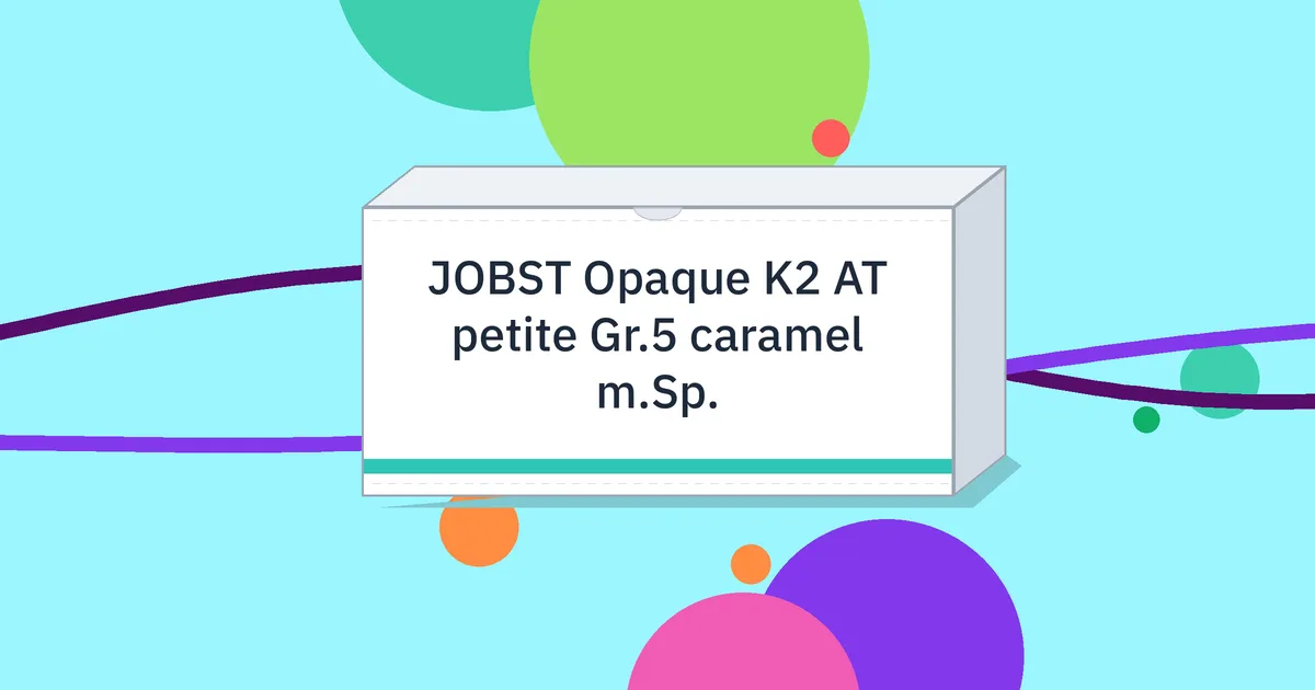 Symbolbild: Packung mit der Aufschrift JOBST Opaque K2 AT petite Gr.5 caramel m.Sp. (PZN 11257392) – Verfügbarkeit und Bezug in Apotheken in Frankfurt am Main