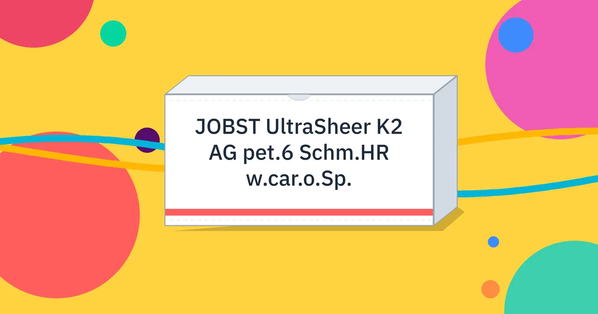 Symbolbild: Packung mit der Aufschrift JOBST UltraSheer K2 AG pet.6 Schm.HR w.car.o.Sp. (PZN 11264475) – Verfügbarkeit und Bezug in Apotheken in Frankfurt am Main
