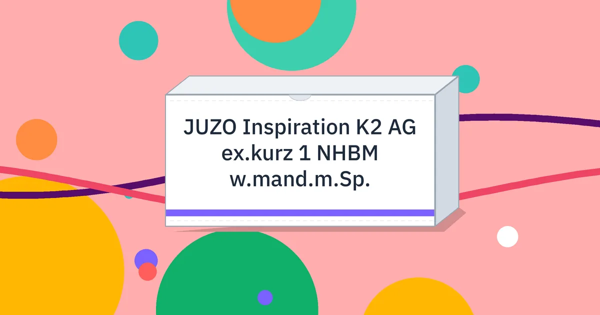 Symbolbild: Packung mit der Aufschrift JUZO Inspiration K2 AG ex.kurz 1 NHBM w.mand.m.Sp. (PZN 14924021) – Verfügbarkeit und Bezug in Apotheken in Frankfurt am Main