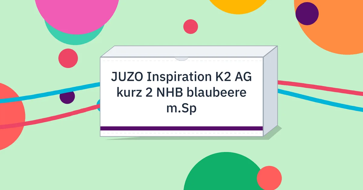 Symbolbild: Packung mit der Aufschrift JUZO Inspiration K2 AG kurz 2 NHB blaubeere m.Sp (PZN 14947660) – Verfügbarkeit und Bezug in Apotheken in Frankfurt am Main