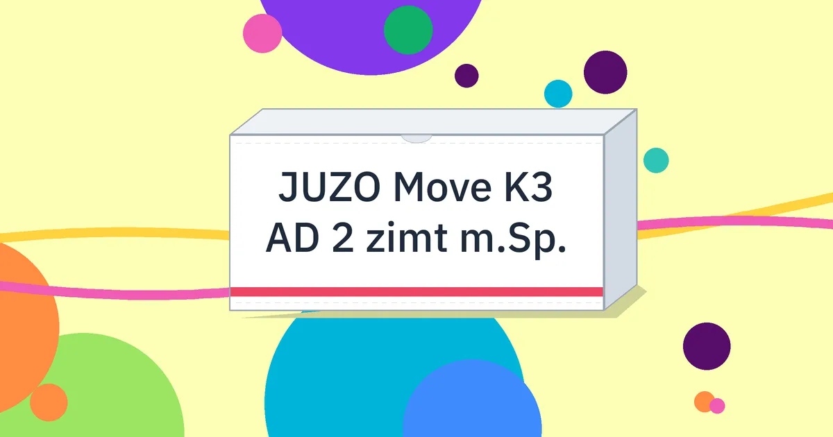 Symbolbild: Packung mit der Aufschrift JUZO Move K3 AD 2 zimt m.Sp. (PZN 18566593) – Verfügbarkeit und Bezug in Apotheken in Frankfurt am Main