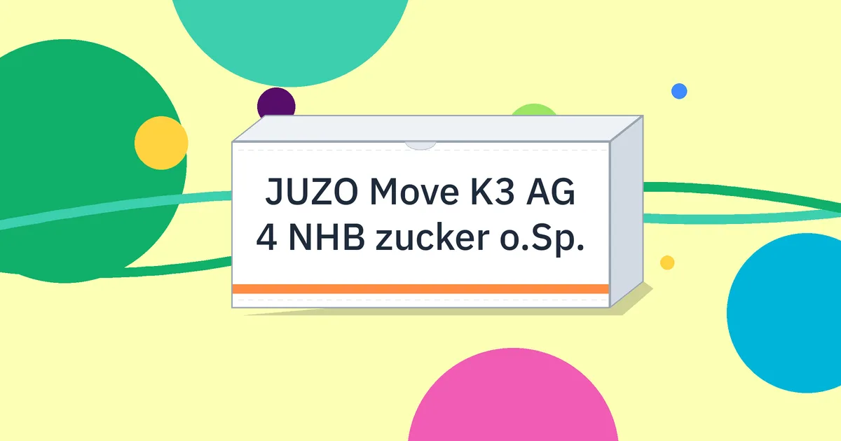 Symbolbild: Packung mit der Aufschrift JUZO Move K3 AG 4 NHB zucker o.Sp. (PZN 18577119) – Verfügbarkeit und Bezug in Apotheken in Frankfurt am Main