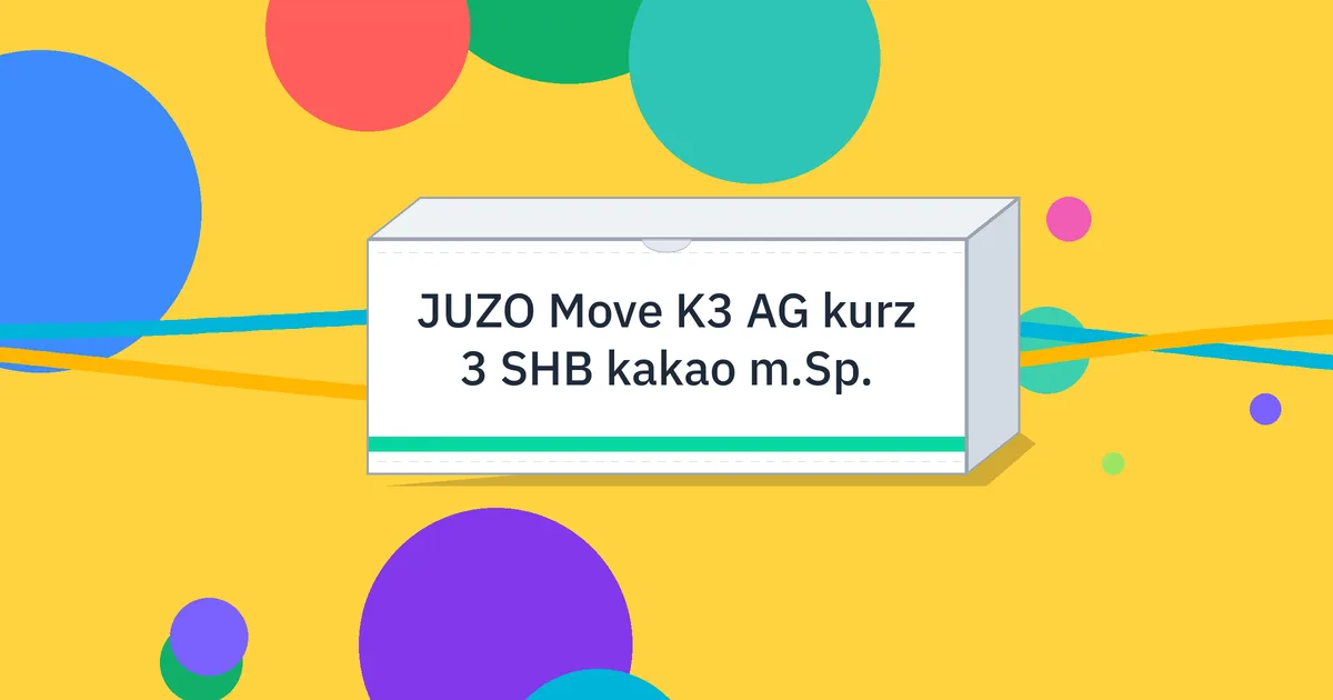 Symbolbild: Packung mit der Aufschrift JUZO Move K3 AG kurz 3 SHB kakao m.Sp. (PZN 18591326) – Verfügbarkeit und Bezug in Apotheken in Frankfurt am Main