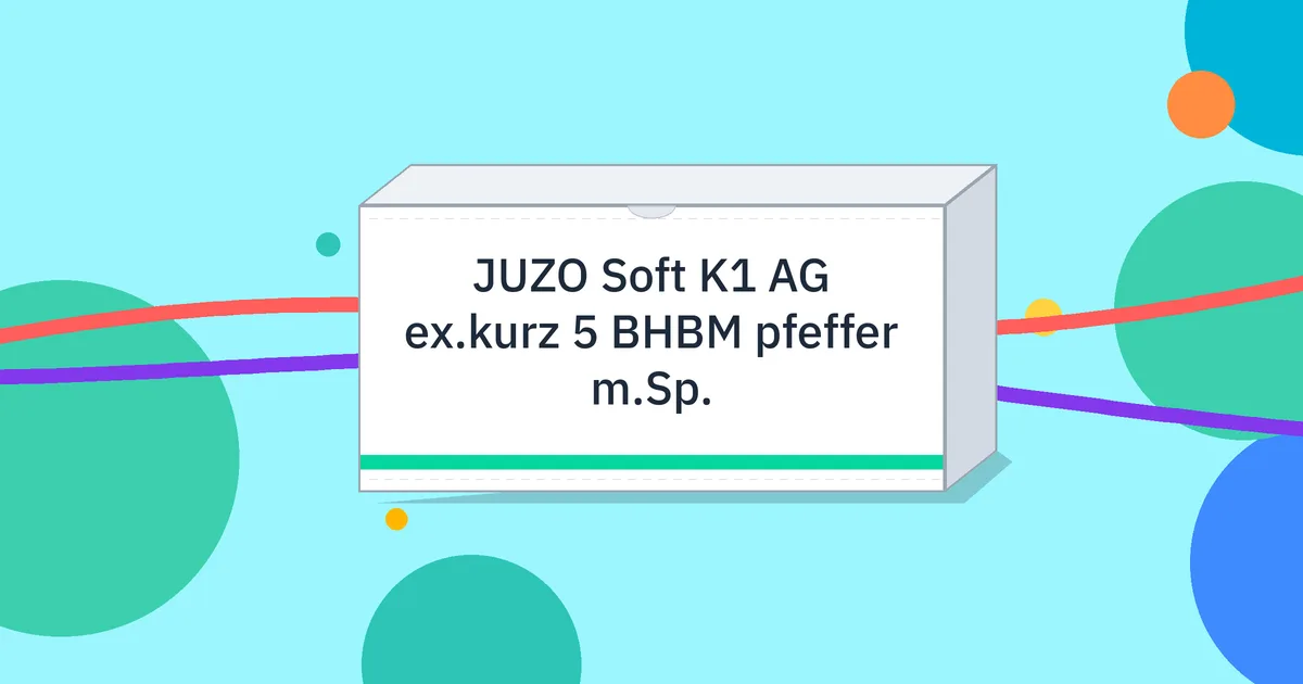 Symbolbild: Packung mit der Aufschrift JUZO Soft K1 AG ex.kurz 5 BHBM pfeffer m.Sp. (PZN 14856147) – Verfügbarkeit und Bezug in Apotheken in Frankfurt am Main
