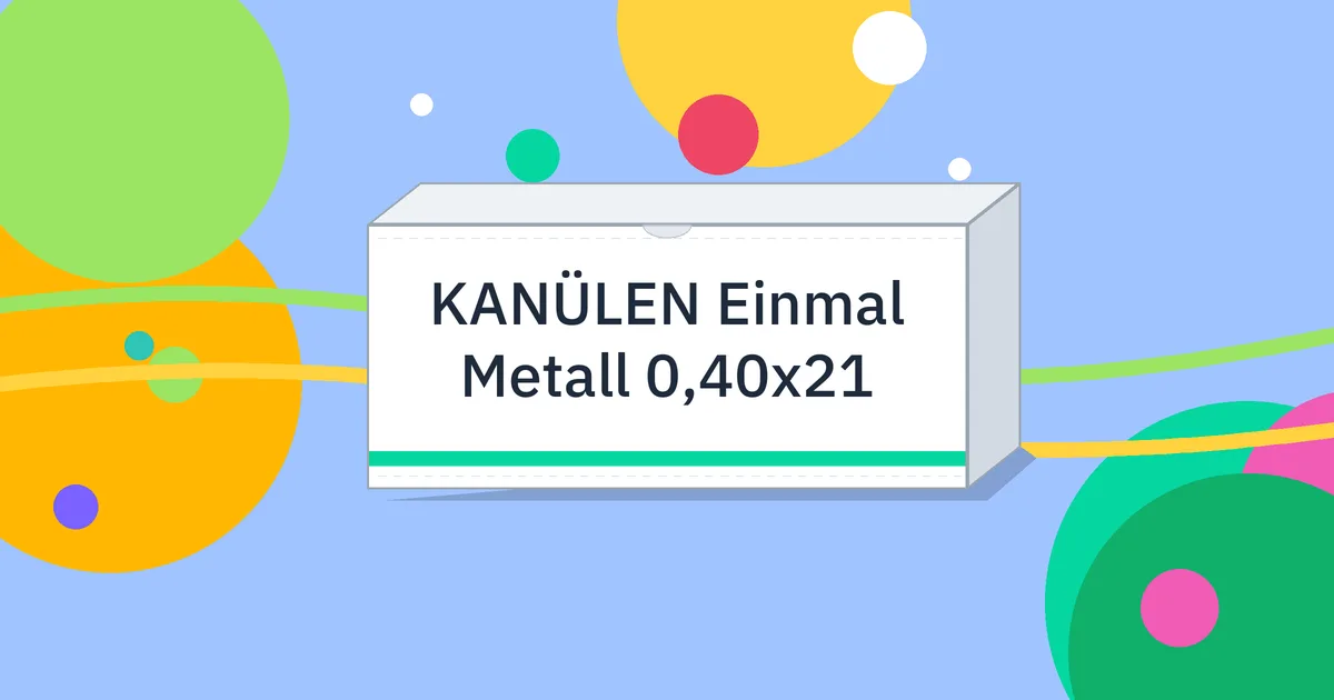Symbolbild: Packung mit der Aufschrift KANÜLEN Einmal Metall 0,40x21 (PZN 01965231) – Verfügbarkeit und Bezug in Apotheken in Frankfurt am Main