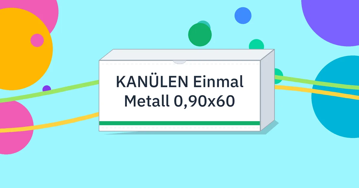 Symbolbild: Packung mit der Aufschrift KANÜLEN Einmal Metall 0,90x60 (PZN 01964970) – Verfügbarkeit und Bezug in Apotheken in Frankfurt am Main