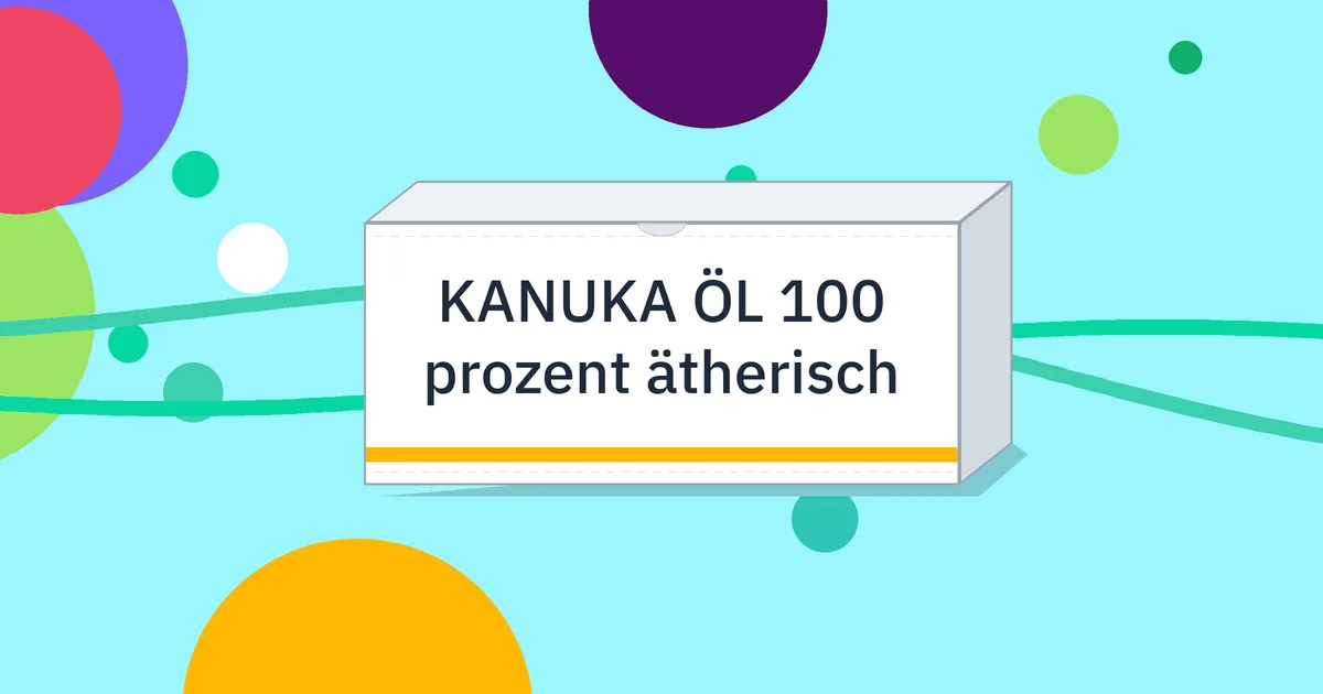 Symbolbild: Packung mit der Aufschrift KANUKA ÖL 100 prozent ätherisch (PZN 08501090) – Verfügbarkeit und Bezug in Apotheken in Frankfurt am Main