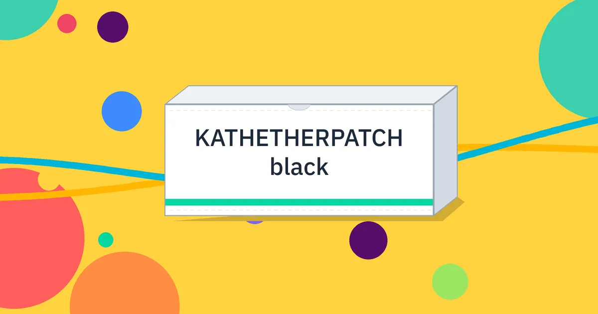 Symbolbild: Packung mit der Aufschrift KATHETHERPATCH black (PZN 19867032) – Verfügbarkeit und Bezug in Apotheken in Frankfurt am Main