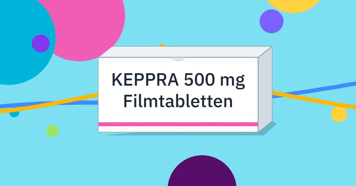 Symbolbild: Packung mit der Aufschrift KEPPRA 500 mg Filmtabletten (PZN 10319725) – Verfügbarkeit und Bezug in Apotheken in Frankfurt am Main