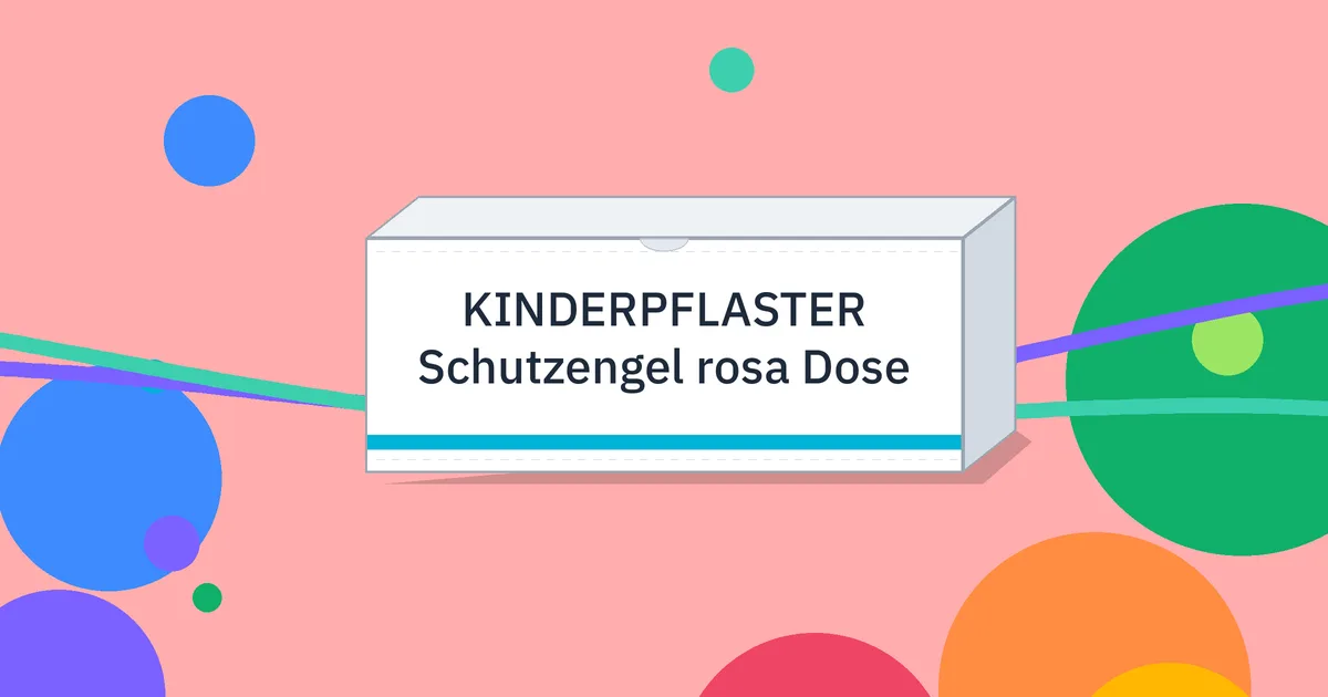 Symbolbild: Packung mit der Aufschrift KINDERPFLASTER Schutzengel rosa Dose (PZN 10059023) – Verfügbarkeit und Bezug in Apotheken in Frankfurt am Main
