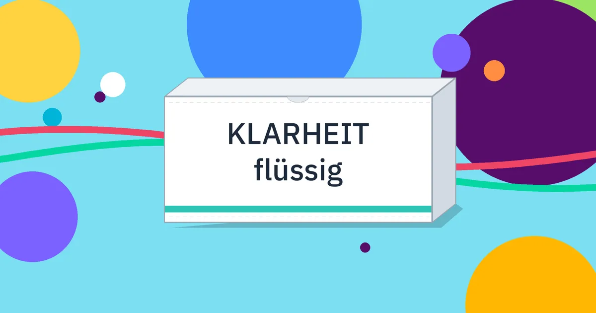 Symbolbild: Packung mit der Aufschrift KLARHEIT flüssig (PZN 19990028) – Verfügbarkeit und Bezug in Apotheken in Frankfurt am Main