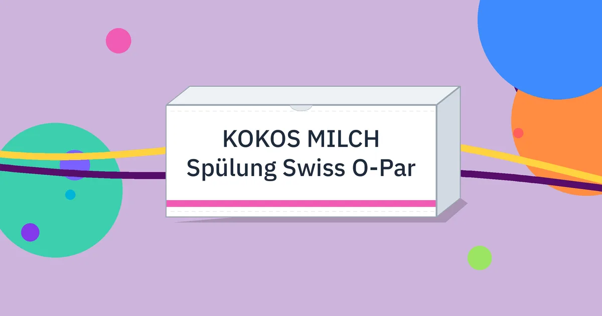 Symbolbild: Packung mit der Aufschrift KOKOS MILCH Spülung Swiss O-Par (PZN 02188893) – Verfügbarkeit und Bezug in Apotheken in Frankfurt am Main