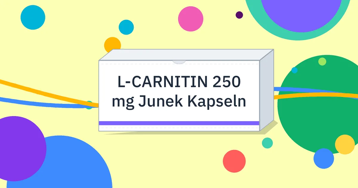 Symbolbild: Packung mit der Aufschrift L-CARNITIN 250 mg Junek Kapseln (PZN 01051749) – Verfügbarkeit und Bezug in Apotheken in Frankfurt am Main