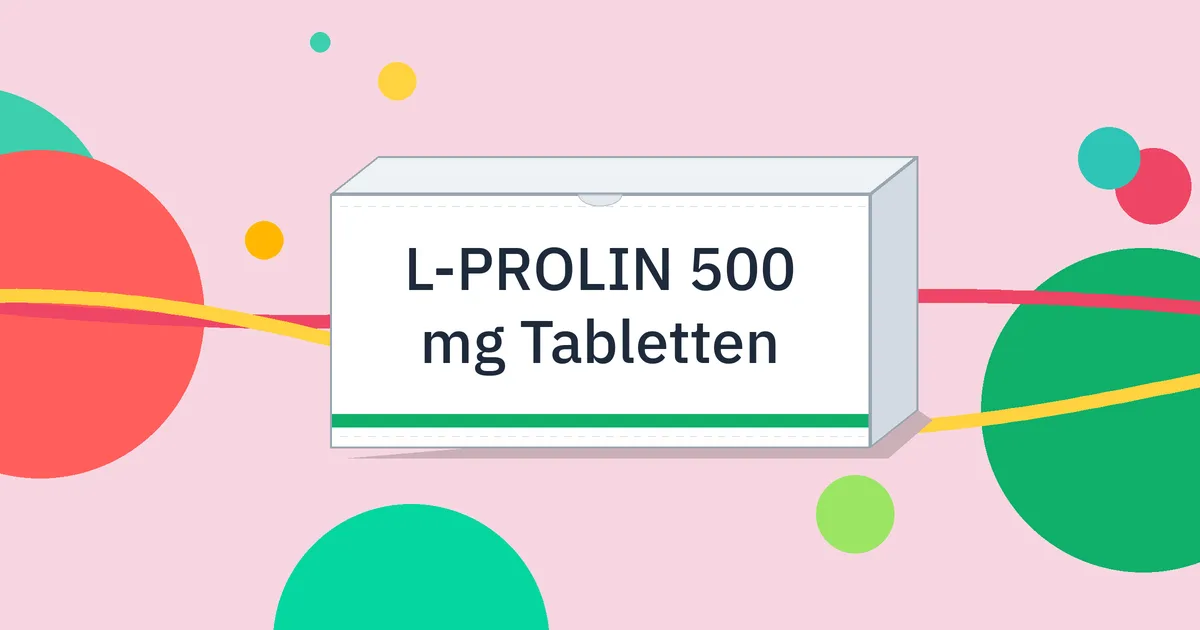 Symbolbild: Packung mit der Aufschrift L-PROLIN 500 mg Tabletten (PZN 13835143) – Verfügbarkeit und Bezug in Apotheken in Frankfurt am Main