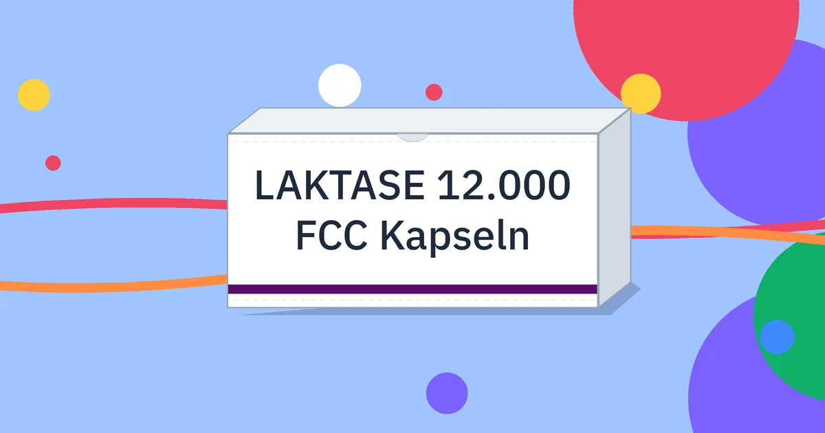 Symbolbild: Packung mit der Aufschrift LAKTASE 12.000 FCC Kapseln (PZN 01466338) – Verfügbarkeit und Bezug in Apotheken in Frankfurt am Main
