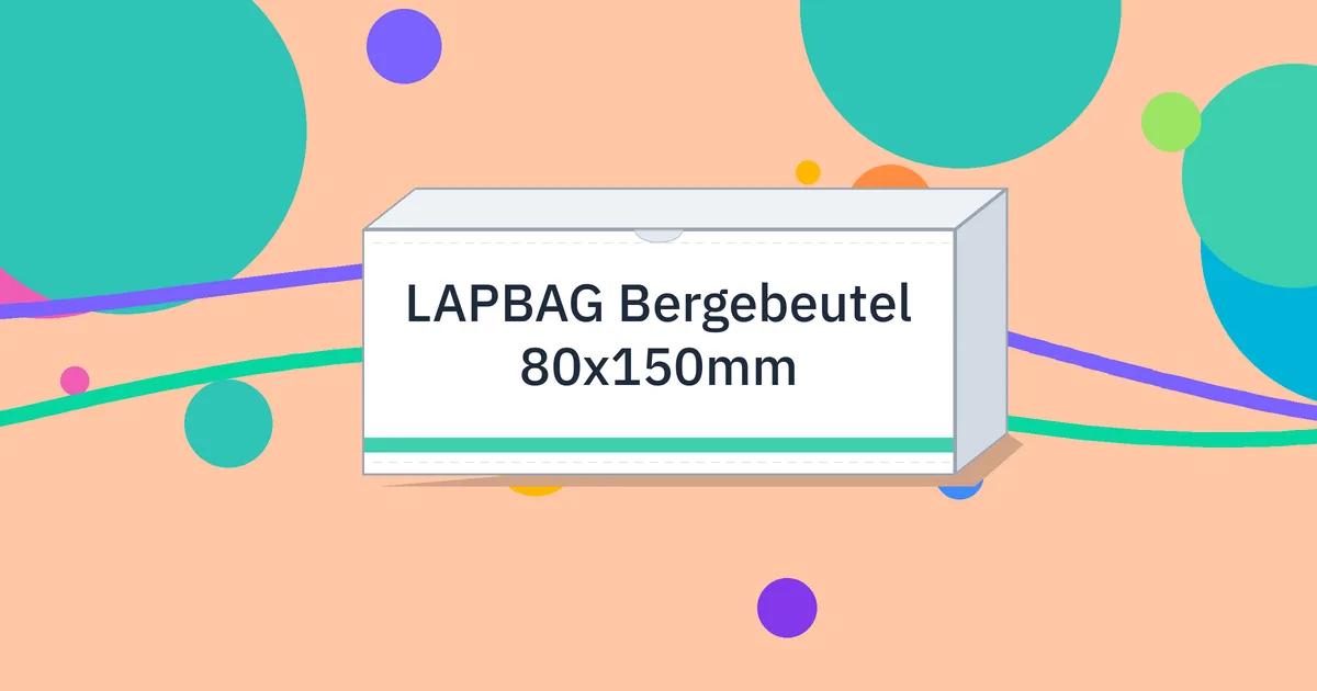 Symbolbild: Packung mit der Aufschrift LAPBAG Bergebeutel 80x150mm (PZN 00944037) – Verfügbarkeit und Bezug in Apotheken in Frankfurt am Main