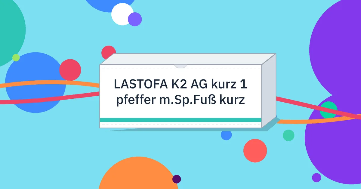 Symbolbild: Packung mit der Aufschrift LASTOFA K2 AG kurz 1 pfeffer m.Sp.Fuß kurz (PZN 13802540) – Verfügbarkeit und Bezug in Apotheken in Frankfurt am Main
