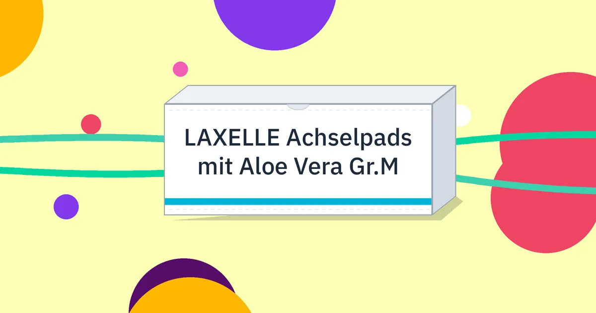 Symbolbild: Packung mit der Aufschrift LAXELLE Achselpads mit Aloe Vera Gr.M (PZN 00102427) – Verfügbarkeit und Bezug in Apotheken in Frankfurt am Main