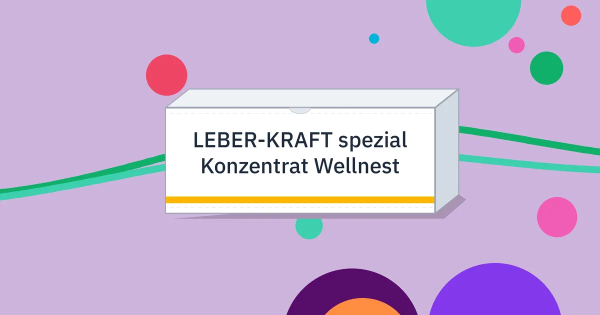 Symbolbild: Packung mit der Aufschrift LEBER-KRAFT spezial Konzentrat Wellnest (PZN 16686494) – Verfügbarkeit und Bezug in Apotheken in Frankfurt am Main