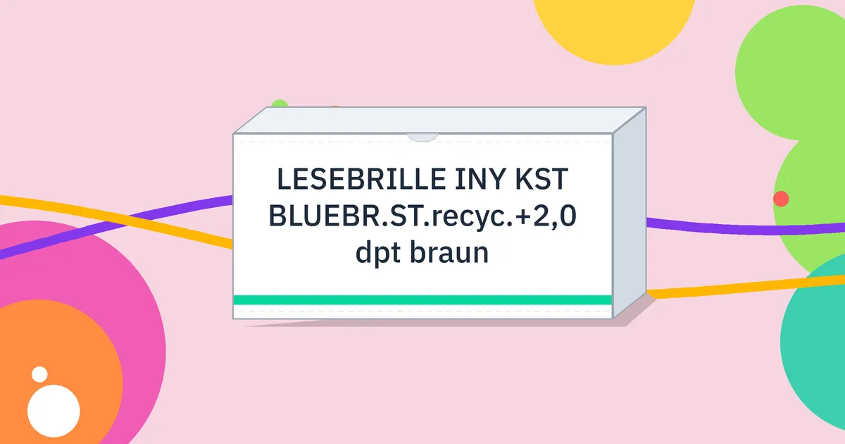 Symbolbild: Packung mit der Aufschrift LESEBRILLE INY KST BLUEBR.ST.recyc.+2,0 dpt braun (PZN 19928058) – Verfügbarkeit und Bezug in Apotheken in Frankfurt am Main