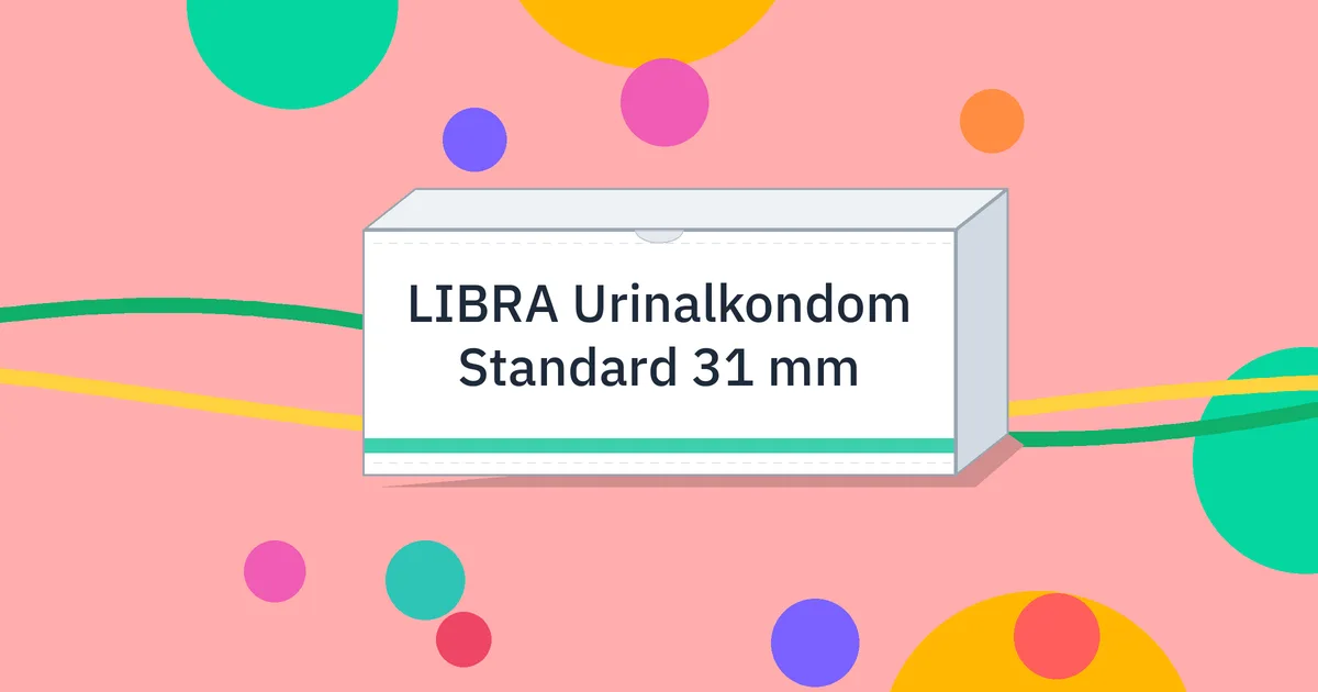 Symbolbild: Packung mit der Aufschrift LIBRA Urinalkondom Standard 31 mm (PZN 19855595) – Verfügbarkeit und Bezug in Apotheken in Frankfurt am Main