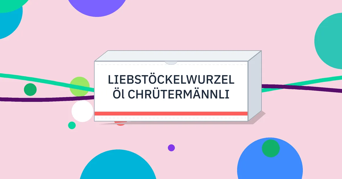 Symbolbild: Packung mit der Aufschrift LIEBSTÖCKELWURZEL Öl CHRÜTERMÄNNLI (PZN 07196874) – Verfügbarkeit und Bezug in Apotheken in Frankfurt am Main