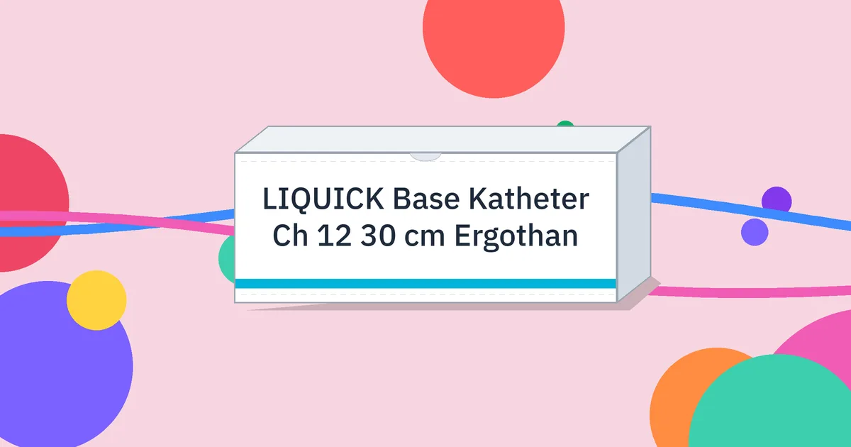 Symbolbild: Packung mit der Aufschrift LIQUICK Base Katheter Ch 12 30 cm Ergothan (PZN 07035088) – Verfügbarkeit und Bezug in Apotheken in Frankfurt am Main