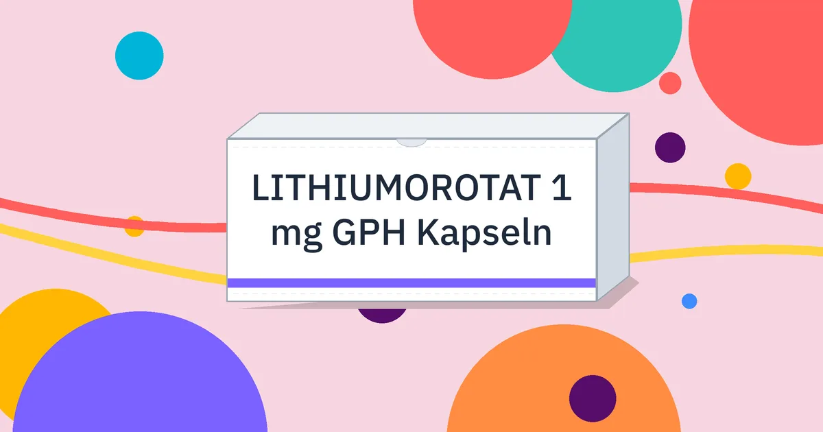 Symbolbild: Packung mit der Aufschrift LITHIUMOROTAT 1 mg GPH Kapseln (PZN 19407483) – Verfügbarkeit und Bezug in Apotheken in Frankfurt am Main