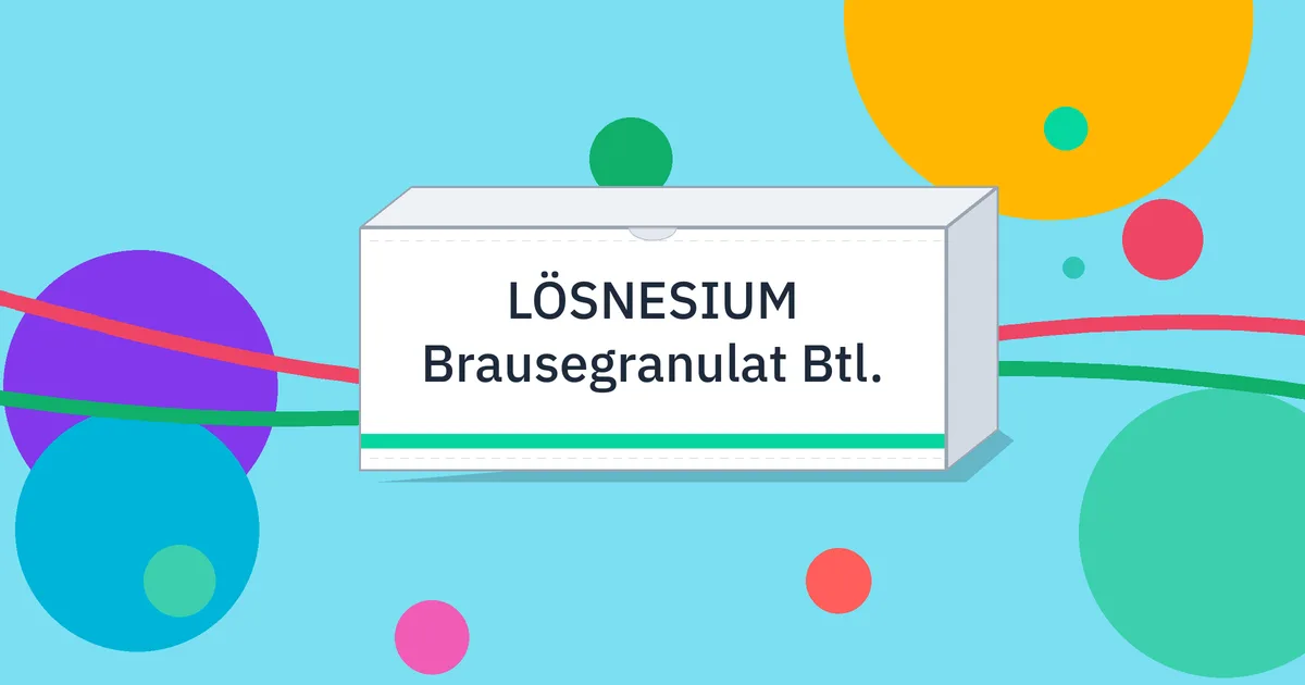Symbolbild: Packung mit der Aufschrift LÖSNESIUM Brausegranulat Btl. (PZN 04373904) – Verfügbarkeit und Bezug in Apotheken in Frankfurt am Main