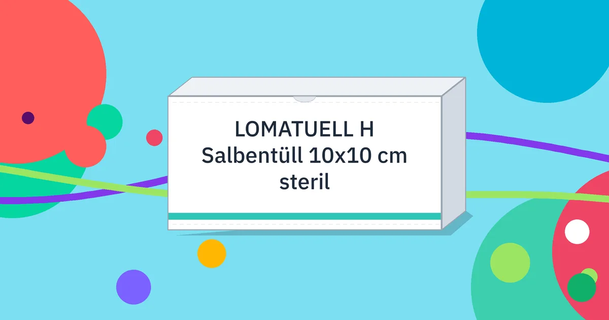 Symbolbild: Packung mit der Aufschrift LOMATUELL H Salbentüll 10x10 cm steril (PZN 13912458) – Verfügbarkeit und Bezug in Apotheken in Frankfurt am Main