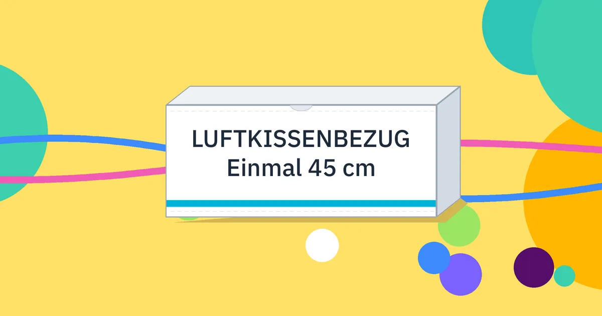 Symbolbild: Packung mit der Aufschrift LUFTKISSENBEZUG Einmal 45 cm (PZN 10075329) – Verfügbarkeit und Bezug in Apotheken in Frankfurt am Main