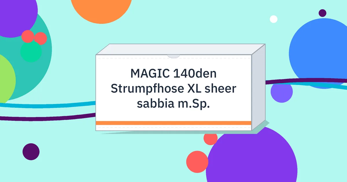 Symbolbild: Packung mit der Aufschrift MAGIC 140den Strumpfhose XL sheer sabbia m.Sp. (PZN 16181802) – Verfügbarkeit und Bezug in Apotheken in Frankfurt am Main