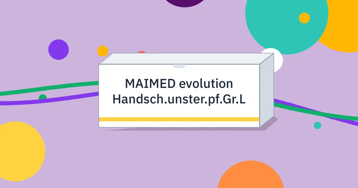 Symbolbild: Packung mit der Aufschrift MAIMED evolution Handsch.unster.pf.Gr.L (PZN 10144881) – Verfügbarkeit und Bezug in Apotheken in Frankfurt am Main