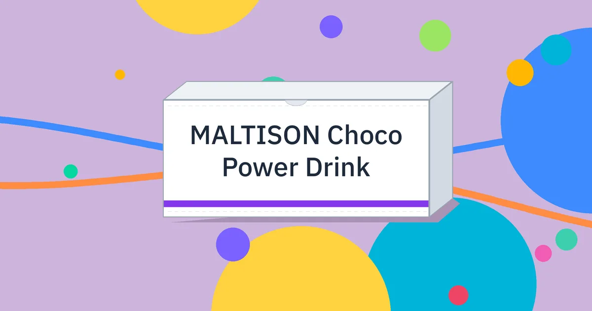 Symbolbild: Packung mit der Aufschrift MALTISON Choco Power Drink (PZN 19339882) – Verfügbarkeit und Bezug in Apotheken in Frankfurt am Main