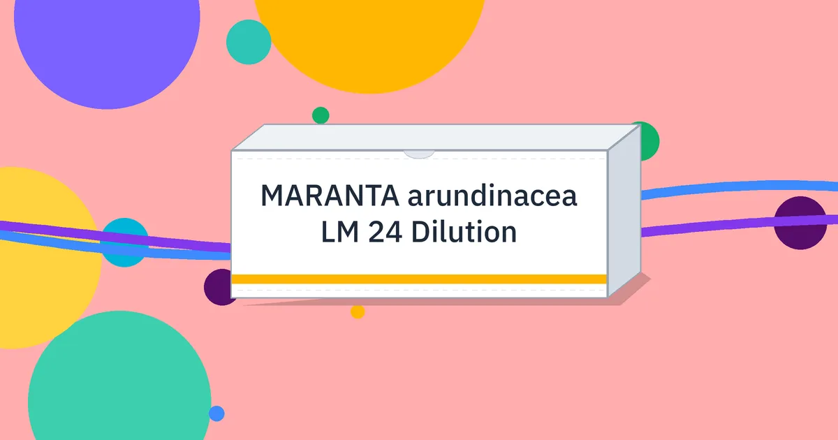 Symbolbild: Packung mit der Aufschrift MARANTA arundinacea LM 24 Dilution (PZN 13601563) – Verfügbarkeit und Bezug in Apotheken in Frankfurt am Main