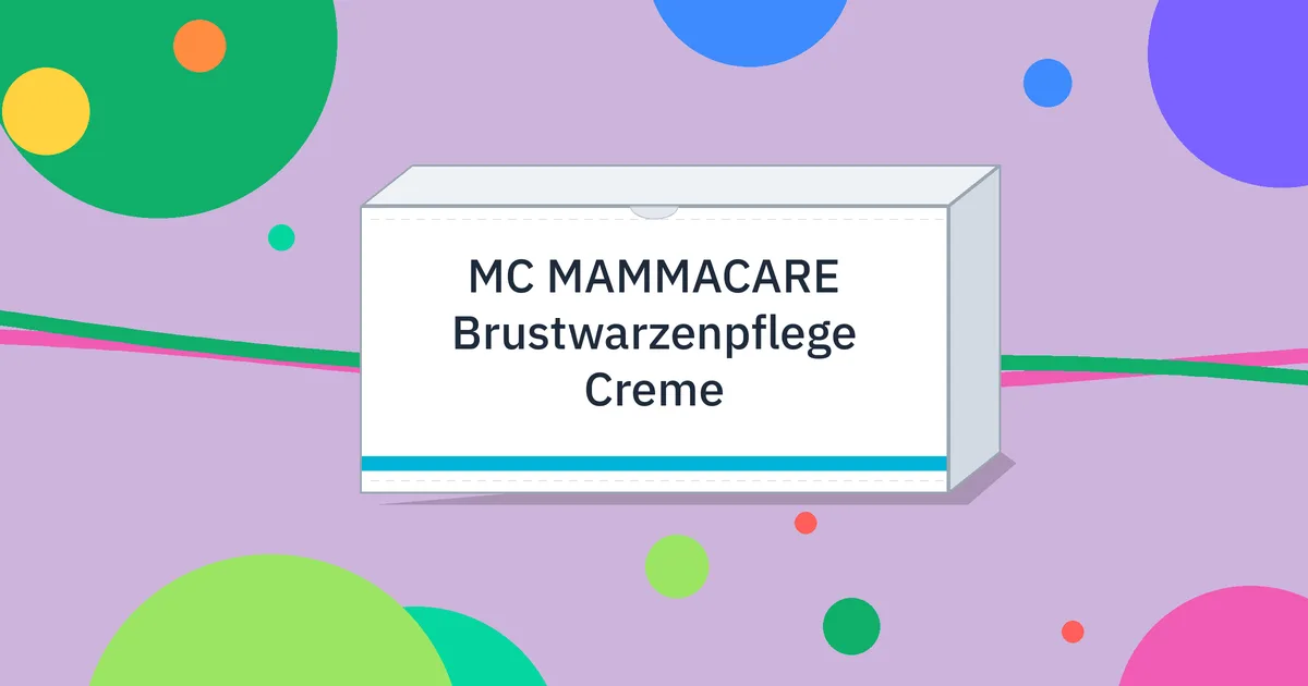 Symbolbild: Packung mit der Aufschrift MC MAMMACARE Brustwarzenpflege Creme (PZN 10983334) – Verfügbarkeit und Bezug in Apotheken in Frankfurt am Main