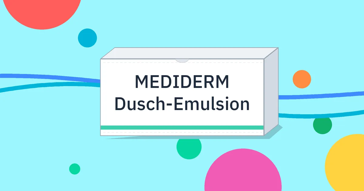 Symbolbild: Packung mit der Aufschrift MEDIDERM Dusch-Emulsion (PZN 16527519) – Verfügbarkeit und Bezug in Apotheken in Frankfurt am Main