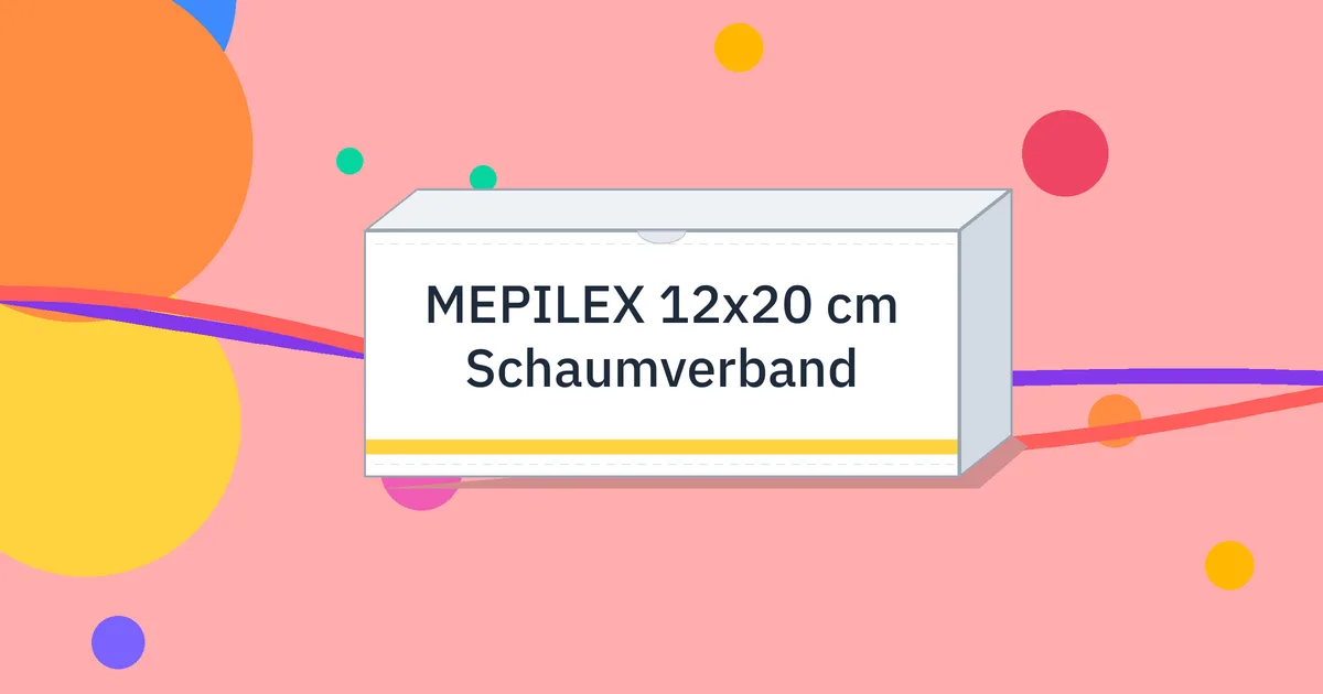 Symbolbild: Packung mit der Aufschrift MEPILEX 12x20 cm Schaumverband (PZN 12443547) – Verfügbarkeit und Bezug in Apotheken in Frankfurt am Main