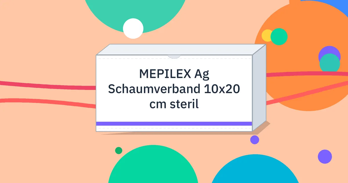 Symbolbild: Packung mit der Aufschrift MEPILEX Ag Schaumverband 10x20 cm steril (PZN 11303755) – Verfügbarkeit und Bezug in Apotheken in Frankfurt am Main