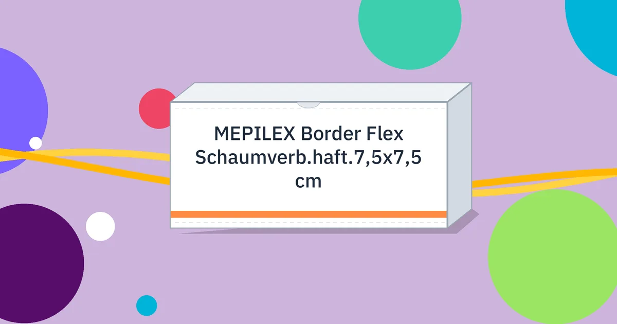 Symbolbild: Packung mit der Aufschrift MEPILEX Border Flex Schaumverb.haft.7,5x7,5 cm (PZN 17909246) – Verfügbarkeit und Bezug in Apotheken in Frankfurt am Main