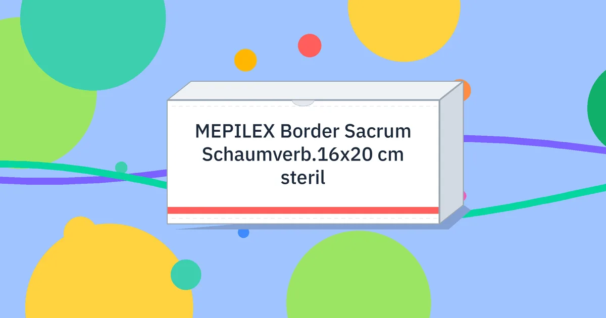 Symbolbild: Packung mit der Aufschrift MEPILEX Border Sacrum Schaumverb.16x20 cm steril (PZN 18290719) – Verfügbarkeit und Bezug in Apotheken in Frankfurt am Main