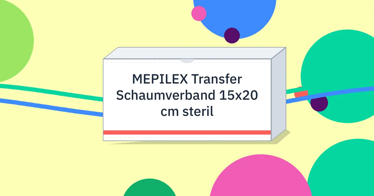 Symbolbild: Packung mit der Aufschrift MEPILEX Transfer Schaumverband 15x20 cm steril (PZN 15197959) – Verfügbarkeit und Bezug in Apotheken in Frankfurt am Main